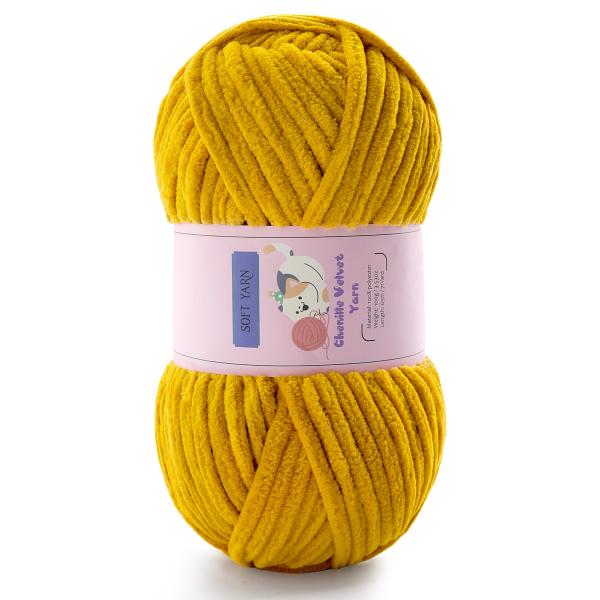 ・分厚い糸サイズ:各シェニール糸の重さは3.5オンス/100g、長さは71ヤード/65m、直径0.15インチ/4mm、4mm~6mmのかぎ針編みフック、または6mm〜8mmのニットニードルの使用を推奨します。・スーパーソフトでふわふわ:毛布...