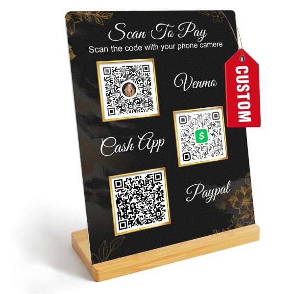 ・Customizable QR Codes: Personalize your business sign with up to 4 QR codes for seamless transactions and social media ...