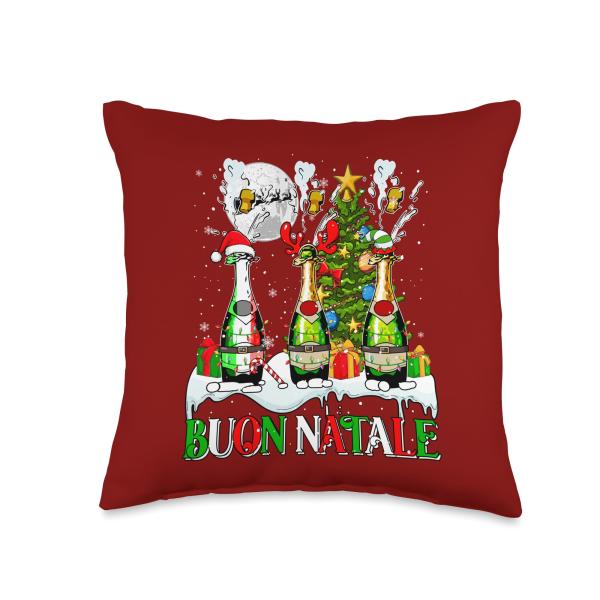 ・This Buon Natale Merry Xmas Italian Three Santa Champagne Glasses costume is for dad, mom, grandma, grandpa, uncle, aun...
