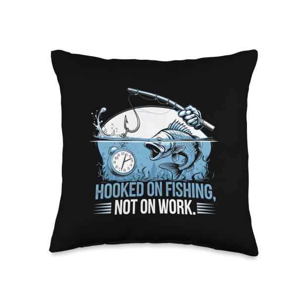 ・PERFECT FOR FISHING ENTHUSIASTS: This funny fishing shirt with the quote Hooked on Fishing Not on Work is perfect for f...