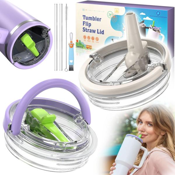 ・Leak Proof Design : Our replaceable flip lid with handle loop design is used to prevent liquid leakage. Once securely f...