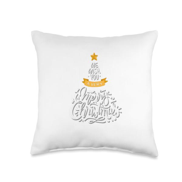 ・Christmas design with the inscription We Wish you Merry Christmas and Christmas accessories. Christmas cookies, Snow is...