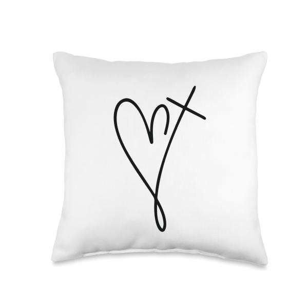 ・Heart Valentine's Day Religious Heart and Cross graphic design. Celebrate the holidays spiritual symbol of love for God...