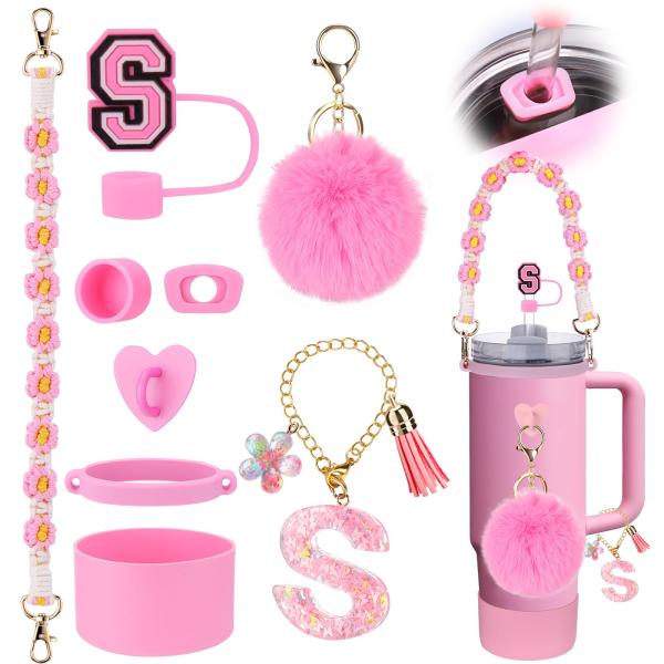 ・Personalization: The adorable braided floral handle strap and initial tumbler accessory set lets your mug personalize a...