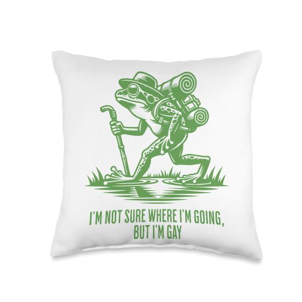・LGBTQ Pride Humor design. I Don't Know Where I'm Going But I'm Gay Frog Pride LGBTQ design with a funny gay saying and ...
