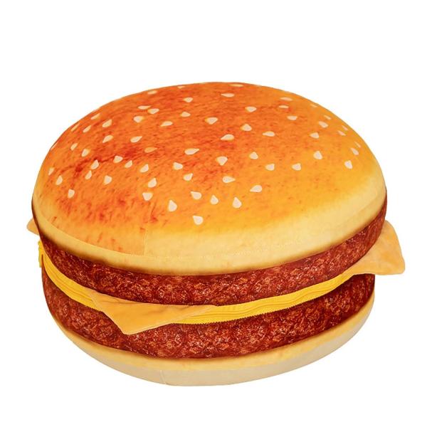 ・FUNNY BURGER PILLOW: Cute cheeseburger pillow, when unzipped, this burger pillow transforms into a cozy hamburger burge...