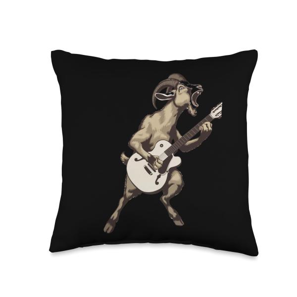 ・Goat Stuffed Animal Goat Costume Kids Playing Guitar Rock Star Rock and Roll・100% spun-polyester fabric・Double-sided pr...