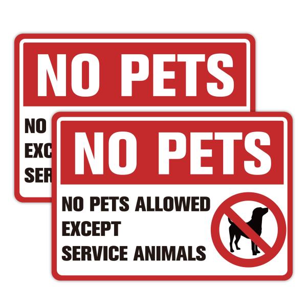 ・【PACKAGING CONTENT】: You will receive 2pcs no pets allowed sign for business，which comes with an strong adhesive backin...