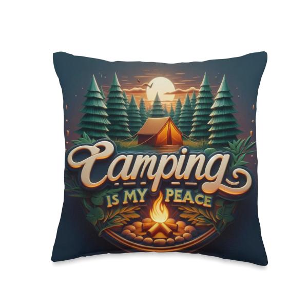 ・Camping is my peace for campers cool camp apparel. Funny cute camping design.・Unique and original camping logo and desi...