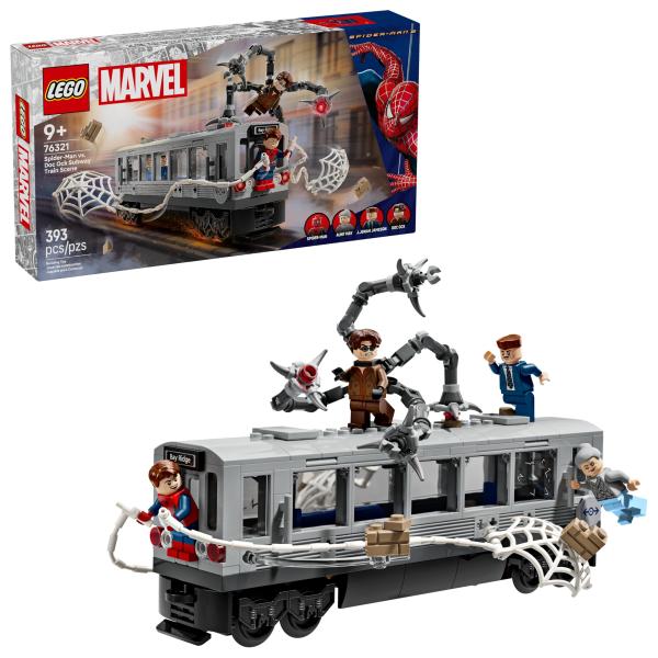 ・ICONIC SPIDER-MAN MOVIE SCENE - Builders can recreate the legendary subway train rescue from Marvel Studios' Spider-Man...
