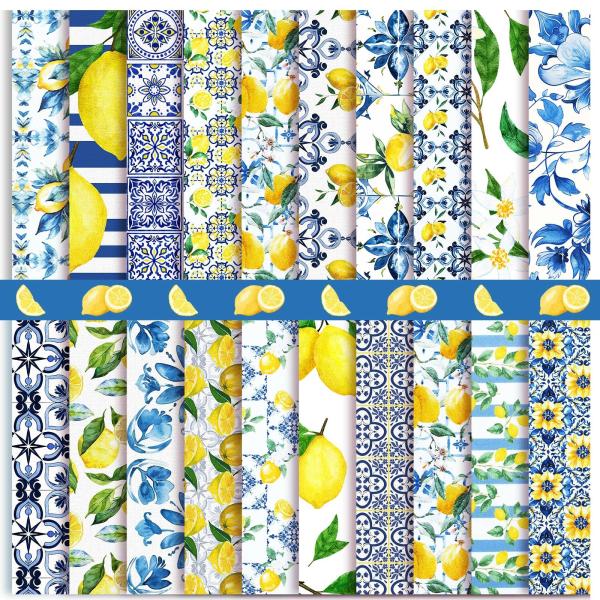 ・Colorful Lemon Theme: impart life to your creations with our lemon chinoiserie fabric, each square is full of bright co...