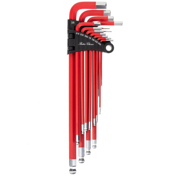 ・Bates hex key Allen wrench set comes in 13 pcs, featuring SAE sizes from 3/64" to 3/8", making it an essential tool for...