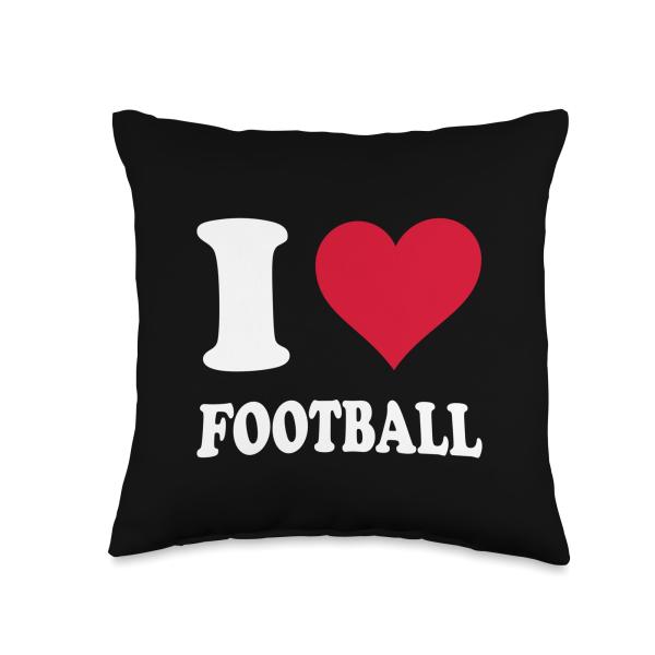 ・I Love Football・American football design・100% spun-polyester fabric・Double-sided print・Filled with 100% polyester and s...