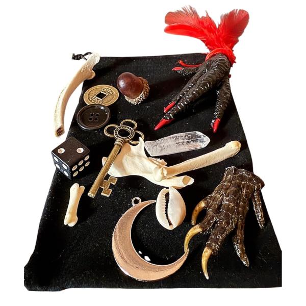 ・Complete Divination Kit: Includes 13 curated pieces for divination, a chicken foot totem for added protection, a divina...