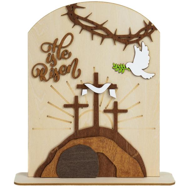 ・?? He Is Risen Wooden Decor: Celebrate the resurrection of Jesus with this beautifully crafted He Is Risen Decor, featu...