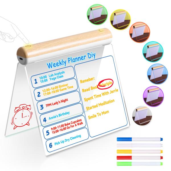 ・Dual-Sided Versatility: A smooth dry-erase board for daily lists meets a clear acrylic side for vibrant artwork; Two cr...