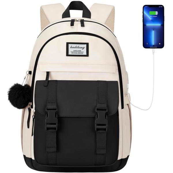 ・【Backpack as Gift】: The size of the bookbag is 16.93"x11.07"x6.32", Capacity: 28 liters. The dedicated laptop compartme...