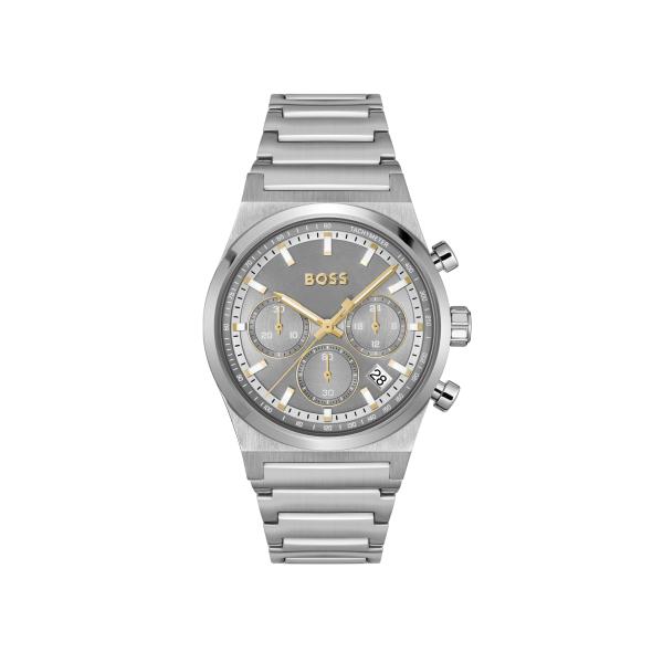 ・The Candor Chrono, a refined blend of modern design and sporty details, embodies BOSS values. Powered by a chronograph ...
