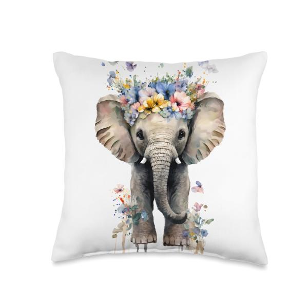 ・Elephant, Wildlife, Safari, Mountain Elephant, Zoo Animal Elephant, African Elephant, Zoo Animal, Jungle Animal, Floral...
