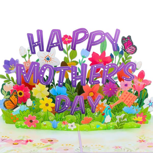 ・【Spectacular 3D Pop-Up Design】This popup mothers day card features an eye-catching 3D design that reveals a vibrant "HA...