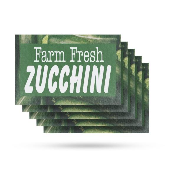 ・Decal Size: 5 Pack of 12 Inch x 16 Inch・Highlight your versatile offerings with our "Farm Fresh Zucchini" decal, design...