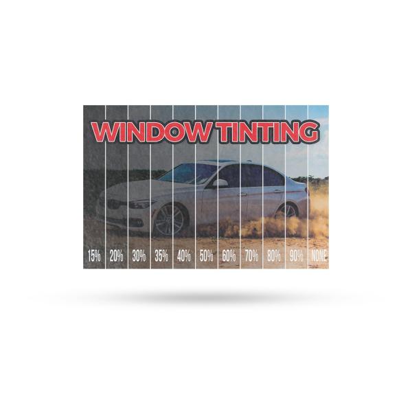・Decal Size: 12 Inch x 16 Inch・Highlight your services with our "Window Tinting Percentage" decal, designed for auto sho...