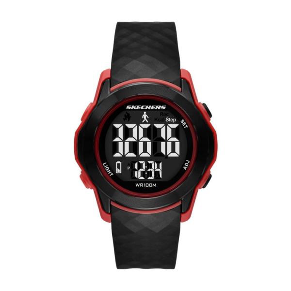 ・Ideal for those on the go, this 47mm digital pedometer watch from Skechers features a sleek black strap and a negative ...