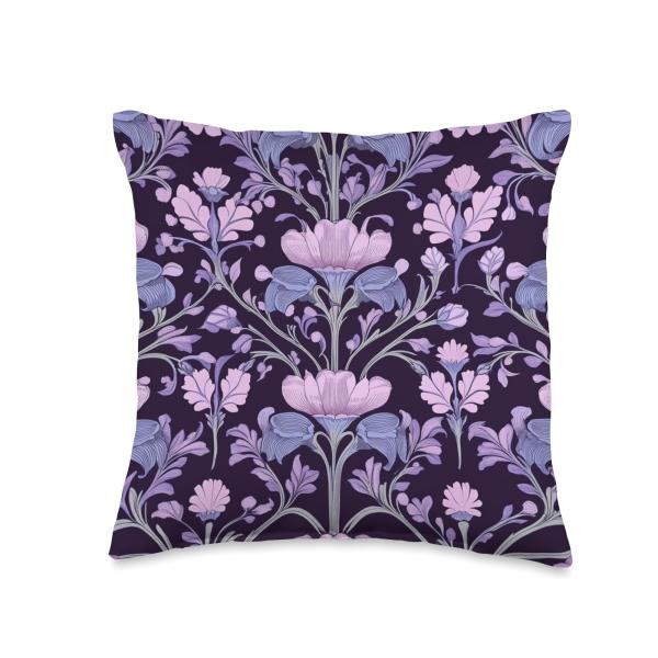 ・Beautiful Purple Floral Vintage Design. William Morris Inspired Art Nouveau of Purple Violet Flowers. Perfect for addin...