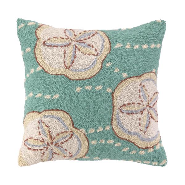 ・Add some coastal charm to your space with this beautiful pillow featuring a hand-hooked wool face adorned with delicate...