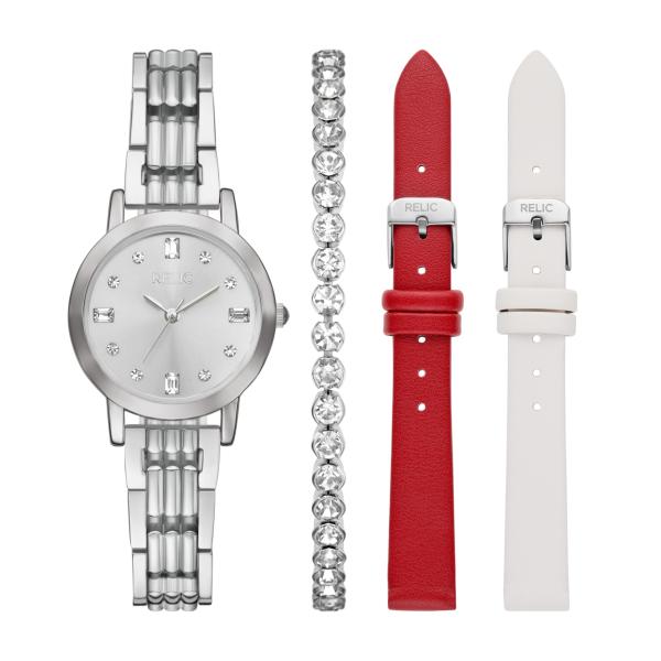 ・Relic by Fossil's interchangeable watch set lets you switch up your style on demand. The sunray dial provides an elegan...