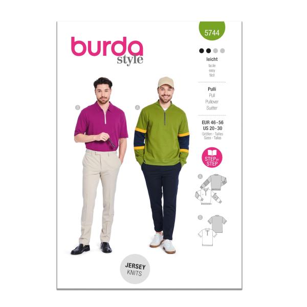 ・Burdaパターンキットには、生地を切り取るためのパターンピース、縫製プロセスをガイドするステップバイステップの書かれたイラストの説明、生地とトリムの選択方法、サイズ情報が含まれています。・これらの服の縫製パターンは、男性のサイズ36-4...