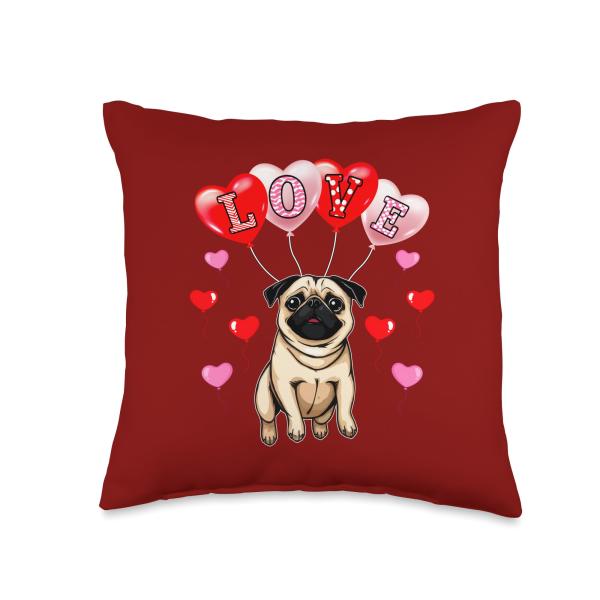 ・This LOVE Pug Valentine Balloons Cute Heats Matching Owner Family costume is for dad, mom, grandma, grandpa, uncle, aun...