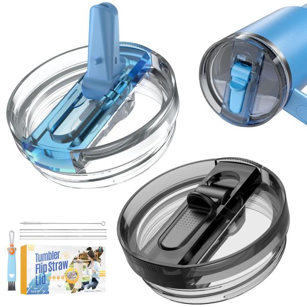 ・Perfect Fit for 30 oz Stanley Tumbler : This upgraded spill proof replaceable tumbler flip straw lid is designed to per...
