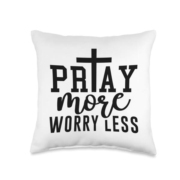 ・Pray More Worry Less Christian Religious Art. Great Idea For Those Into Their Religious Quote, Religous Words, And Infl...