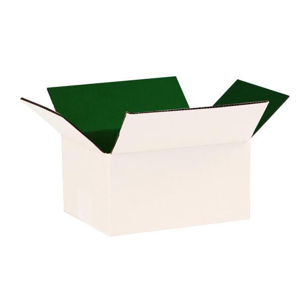 ・BRAND: Ucanpack | SIZE: 7x7x5 Inches・COLOR: White And Green | FLUTE TYPE: B Flute (#200 Corrugated) | THICKNESS: 1/8" T...