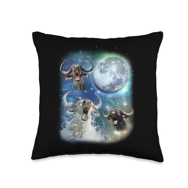 ・3 Buffalos Howling At The Moon! This product boasts a unique design that seamlessly blends nature and the cosmos, creat...