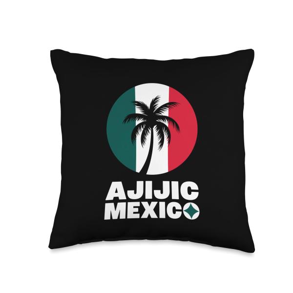 ・Mexican location design. The graphic shows a circle with a palm tree - underneath is the holiday destination Mexico Aji...