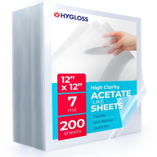 ・クラフト＆ダイカット用の12インチ x 12インチのアセテートシート - クラフトやクリカット素材用に設計されたこのアセテート透明ペーパーシートは、クリカットマシンやダイカットに最適なステンシルペーパーです。 大きな12インチ x 12イ...