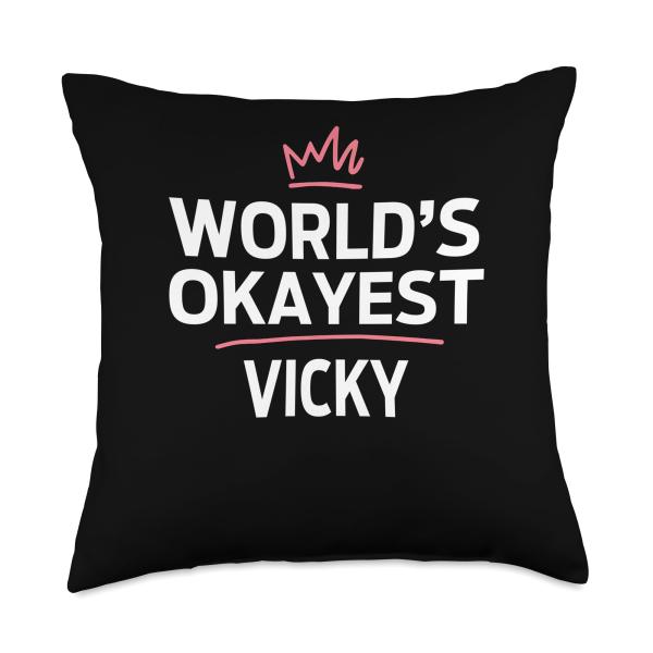 ・Fun ＆ Popular Trendy WORLD'S OKAYEST VICKY personalized gift. Gift for a woman. Meme funny gift for women. Gift for Mom...