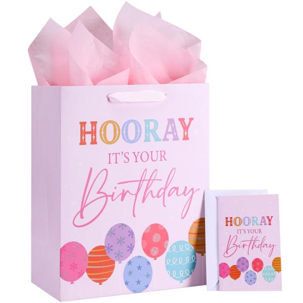 ・COMPLETE SET: Large gift bag comes with coordinating tissue paper, greeting card, and envelope for a complete gift pres...