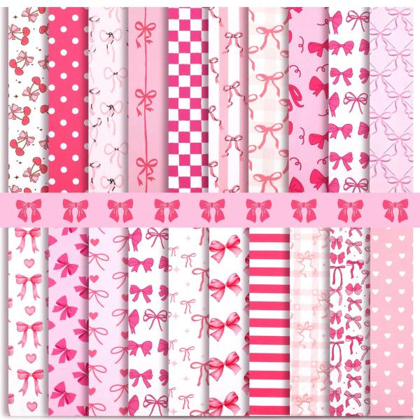 ・Colorful Pink Bow Theme: impart life to your creations with our pink bow fabric, each square is full of bright colors; ...