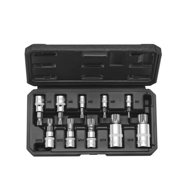 ・Rustproof ＆ Durable: Constructed from high-hardness CRV chrome-plated steel, the triple square socket set surfaces feat...