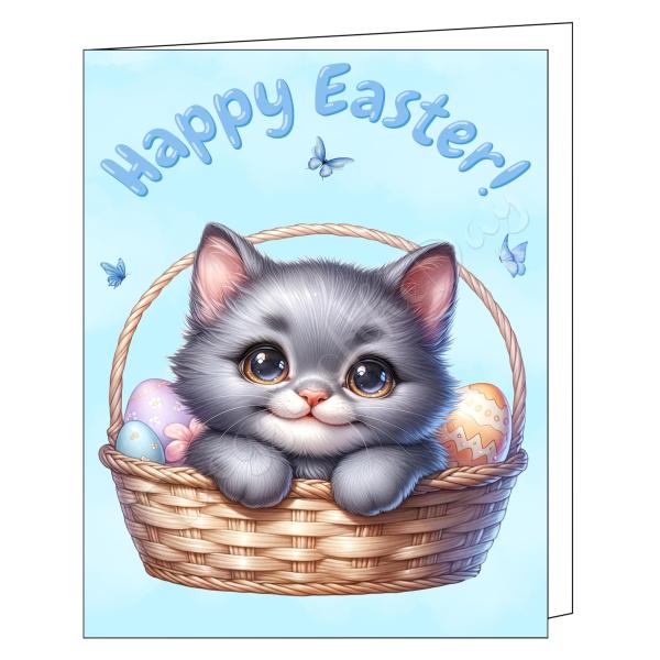 ・GREETING ＆ NOTE CARDS: Each cat-themed Easter card comes with an envelope. The greeting cards measure 5 x 7 inches, whi...