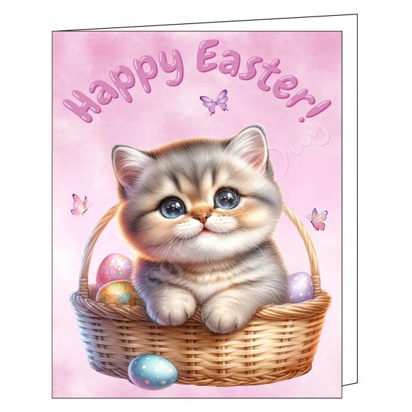 ・GREETING ＆ NOTE CARDS: Each cat-themed Easter card comes with an envelope. The greeting cards measure 5 x 7 inches, whi...