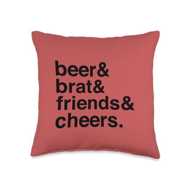 ・beer ＆ brat ＆ friends ＆ cheers, a minimalistic quote that captures the joy of gatherings with good food and company. Pe...