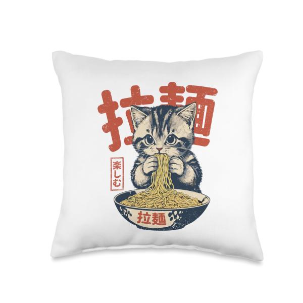 ・This adorable vintage design features a kitten enjoying a bowl of ramen noodles, perfect for cat lovers and food enthus...