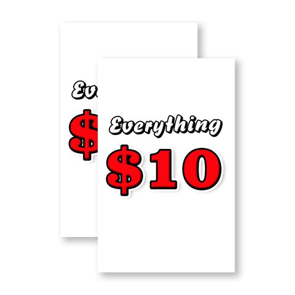 ・Everything 10 Dollars (2-PACK) 24" x 36" Vinyl Decals・EASY TO INSTALL: Great for storefronts, restaurants, retail store...