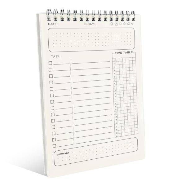 ・【日付のないデイリープランナー】デイリープランナーは日付がなく、ページを無駄にするリスクを排除します。 今後のToDoリストや計画の記録をいつでも開始できます。 ノートには両面書き込み可能な用紙が80枚入っており、合計160ページのToD...