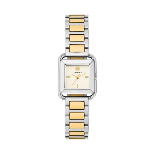 ・Crafted with an elegant, multi-tone contrast, the Kira features a silver square face with a rounded border and an ivory...