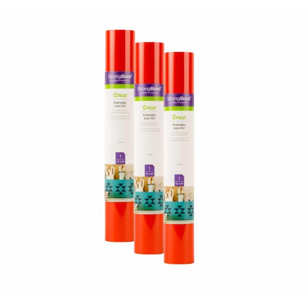 ・内容 - Cricut Everyday アイロン接着熱転写ビニール3ロール(オレンジ、12インチx24インチ)・プロのようにパーソナライズされたDIYプロジェクト - Cricutのエブリデイアイロン接着ビニールで、衣類やディスプレイに...